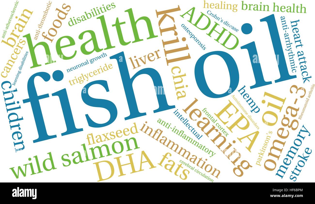 Fish Oil word cloud on a white background Stock Vector Image & Art - Alamy