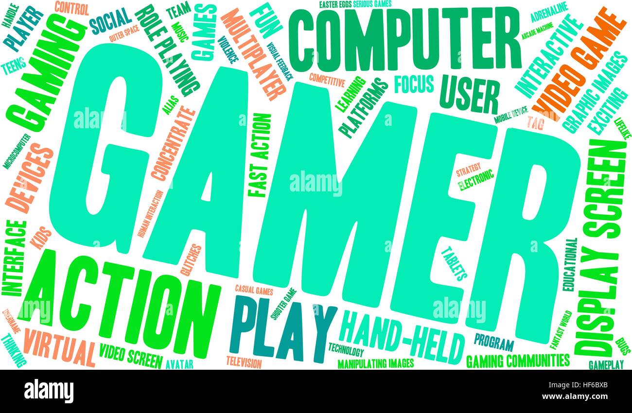 Gamer word cloud on a white background Stock Vector Image & Art - Alamy
