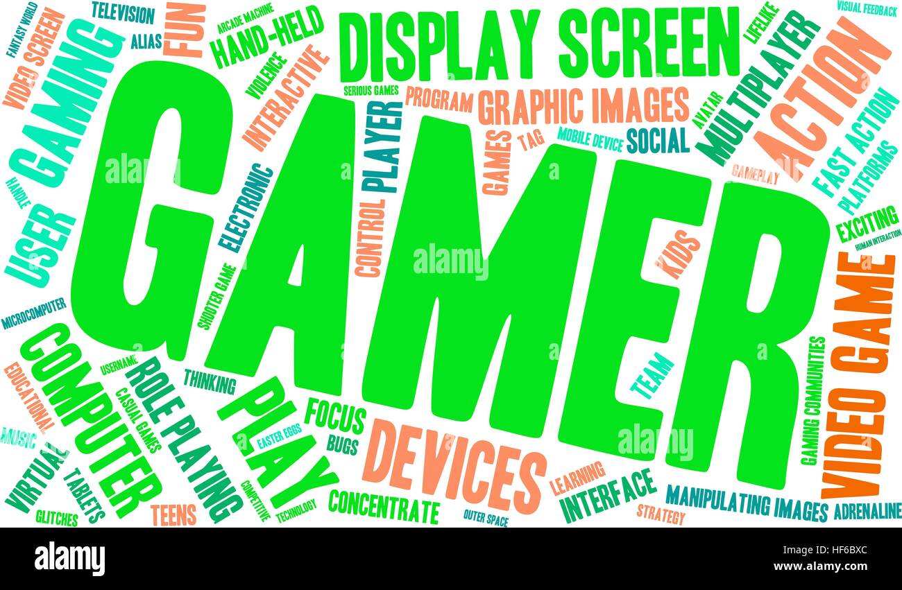 Gamer word cloud on a white background Stock Vector Image & Art - Alamy