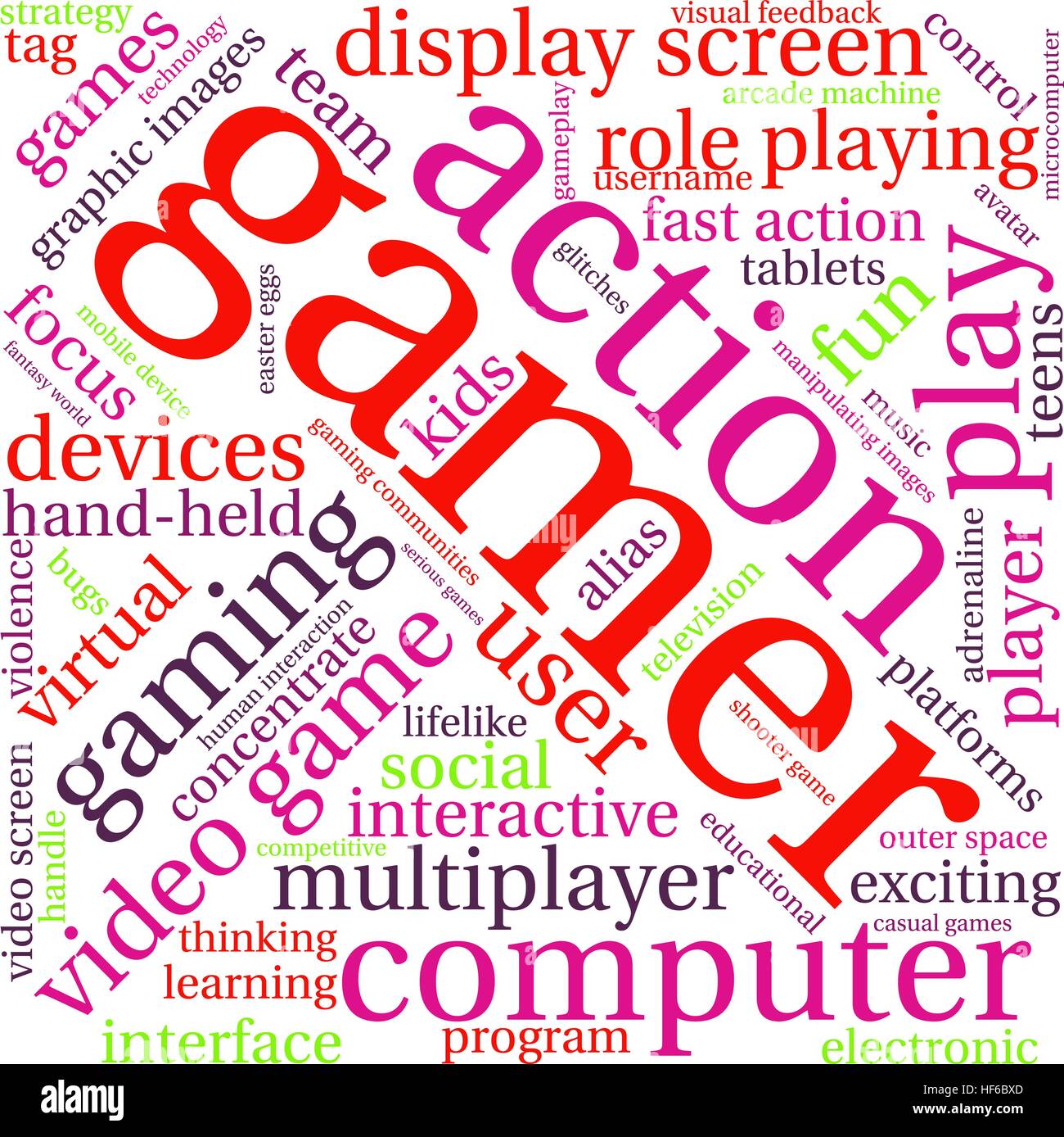 Gamer word cloud on a white background Stock Vector Image & Art - Alamy