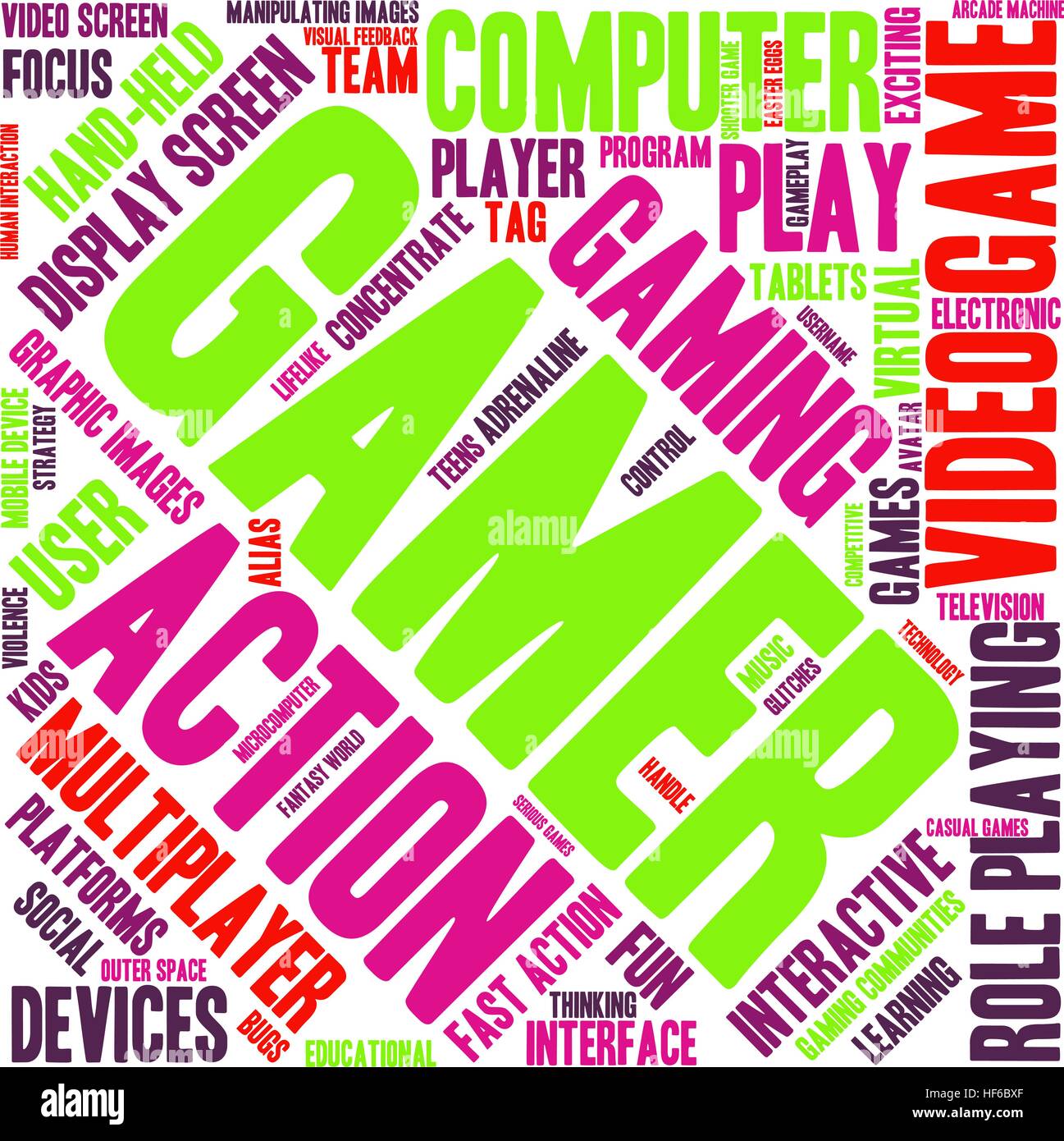 Gamer word cloud on a white background Stock Vector Image & Art - Alamy