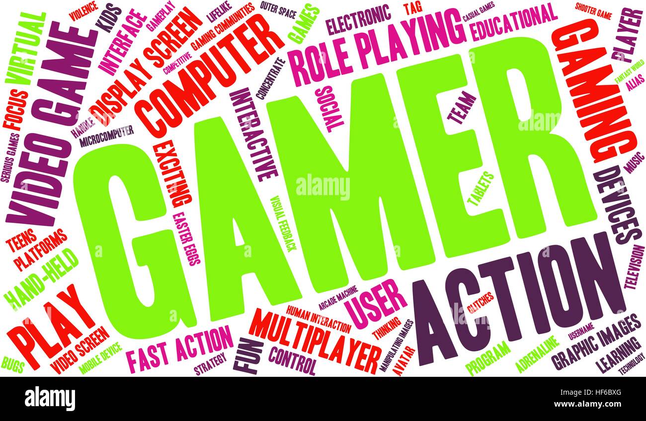 Gamer word cloud on a white background Stock Vector Image & Art - Alamy