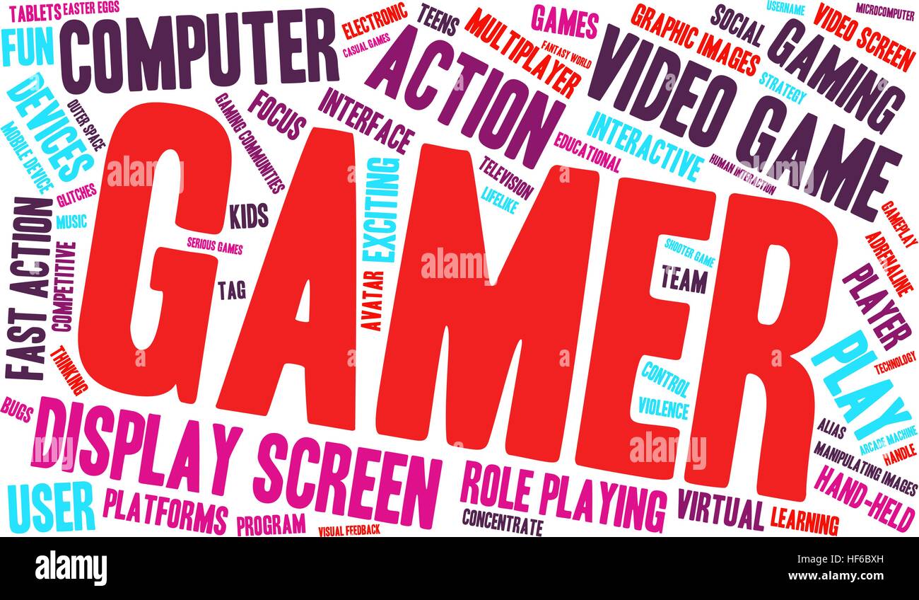 Gamer word cloud on a white background Stock Vector Image & Art - Alamy