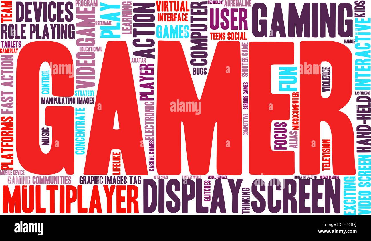 Gamer word cloud on a white background Stock Vector Image & Art - Alamy