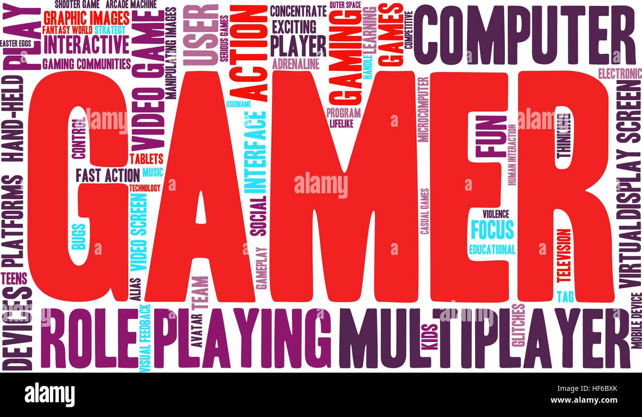 Gamer word cloud on a white background Stock Vector Image & Art - Alamy