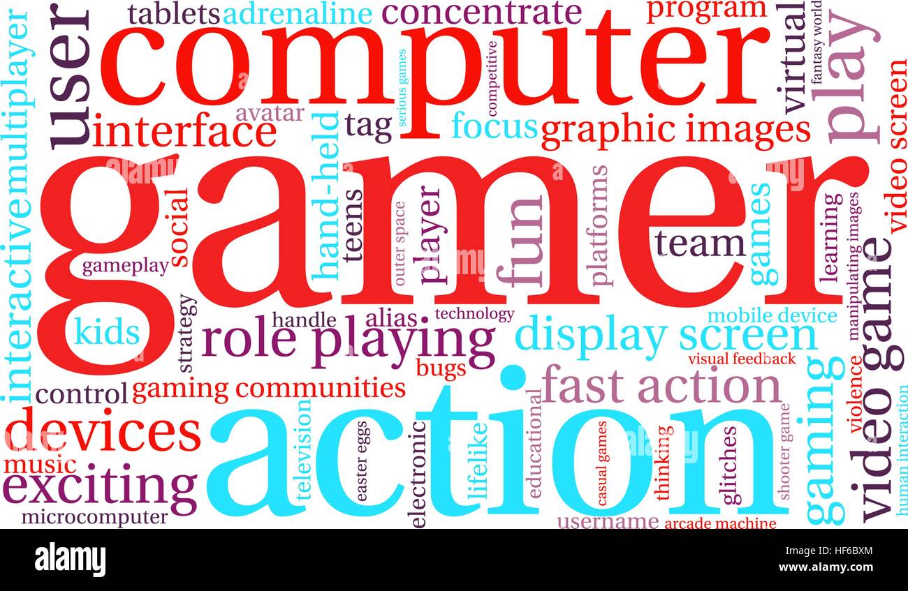 Gamer word cloud on a white background Stock Vector Image & Art - Alamy