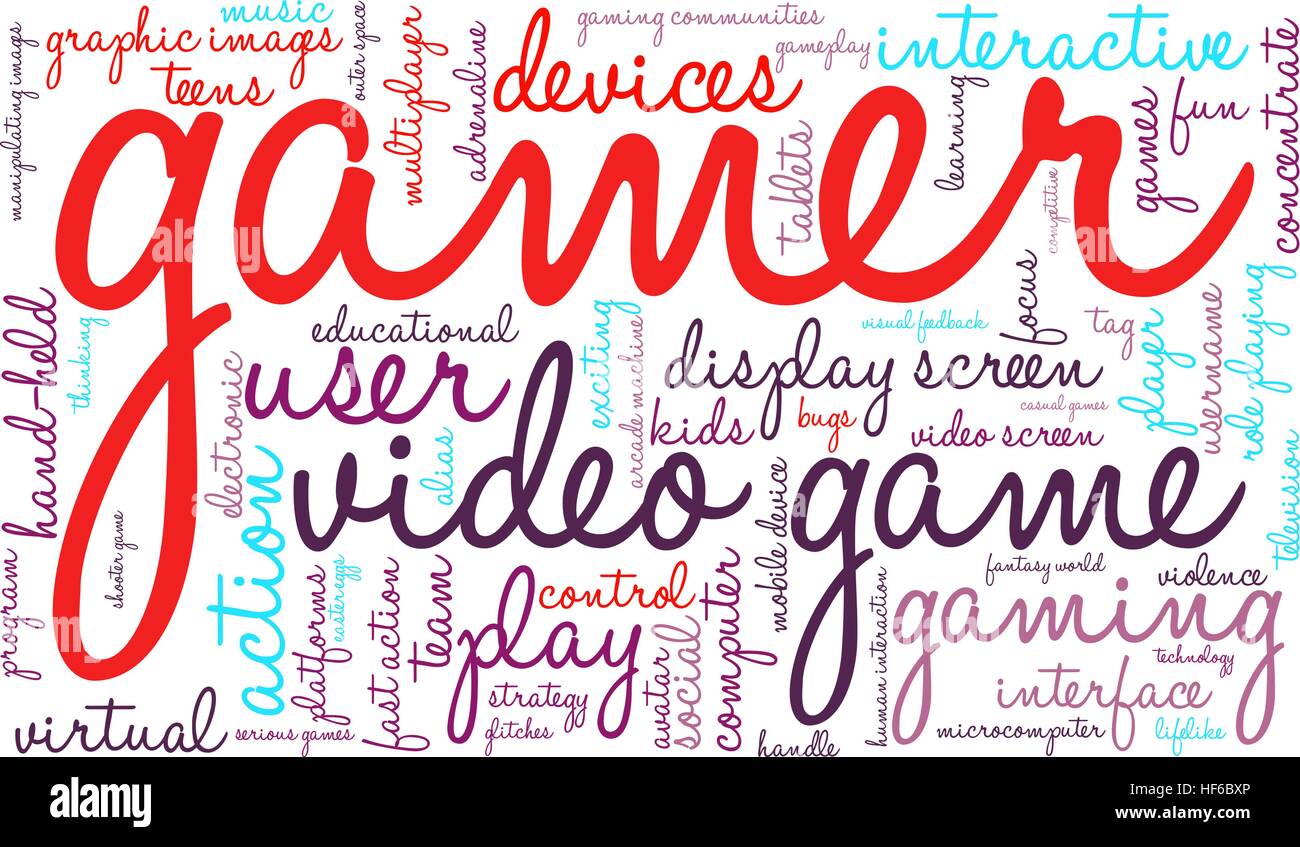 Gamer word cloud on a white background Stock Vector Image & Art - Alamy
