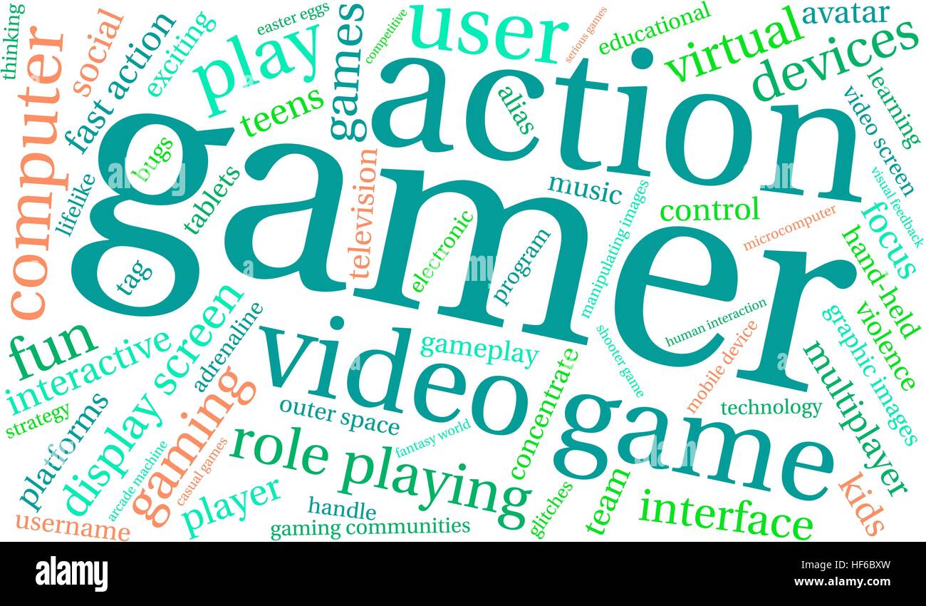 Gamer word cloud on a white background Stock Vector Image & Art - Alamy