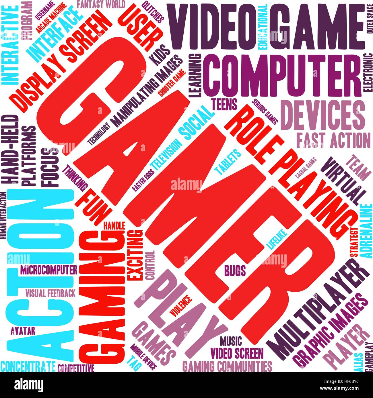 Gamer word cloud on a white background Stock Vector Image & Art - Alamy