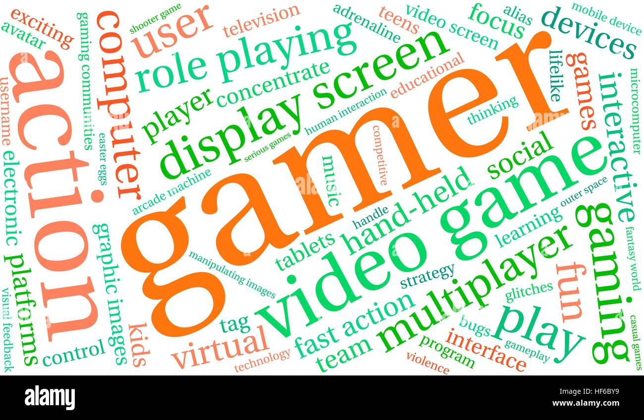 Gamer word cloud on a white background Stock Vector Image & Art - Alamy