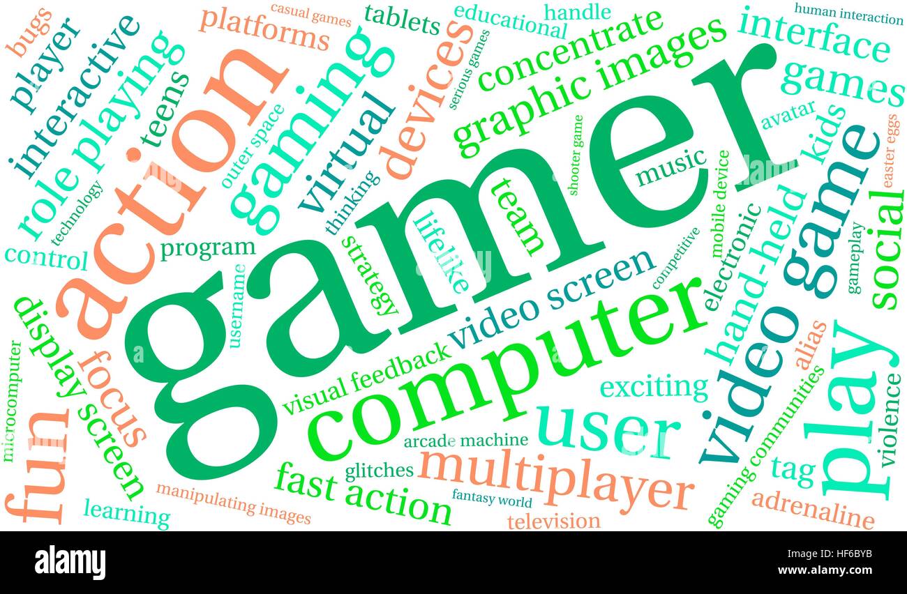 Gamer word cloud on a white background Stock Vector Image & Art - Alamy