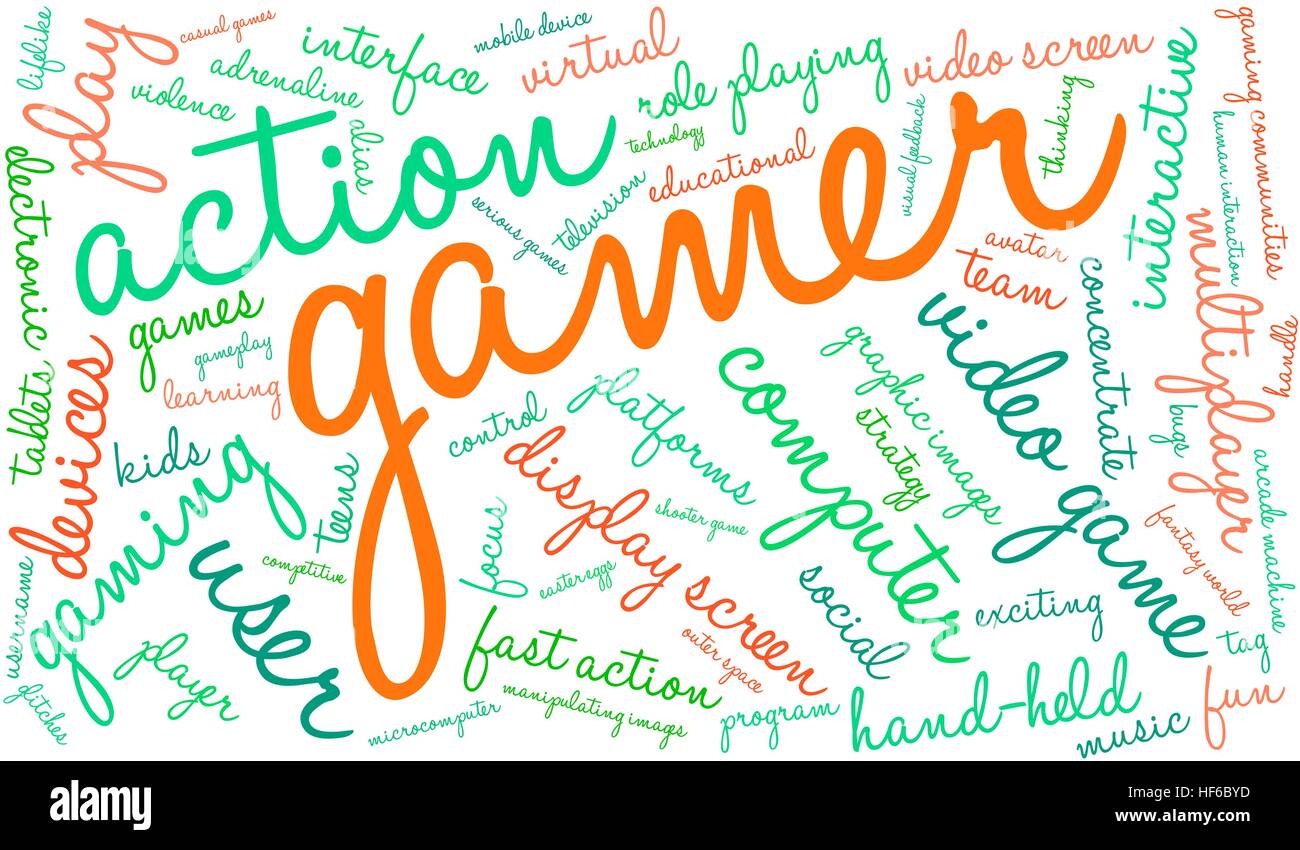 Gamer word cloud on a white background Stock Vector Image & Art - Alamy