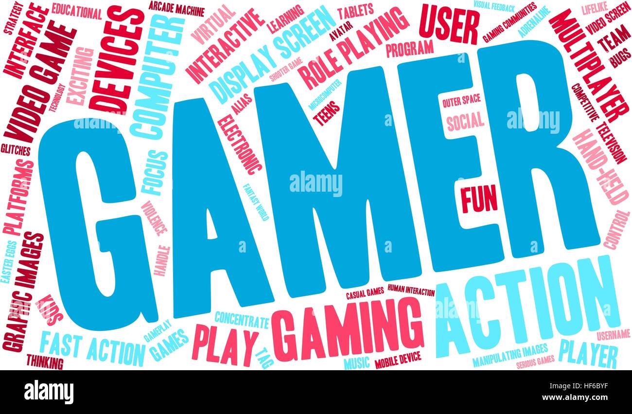 Gamer word cloud on a white background Stock Vector Image & Art - Alamy