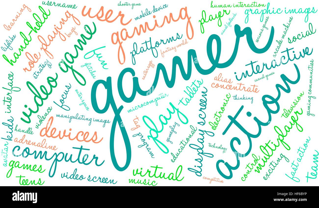 Gamer word cloud on a white background Stock Vector Image & Art - Alamy
