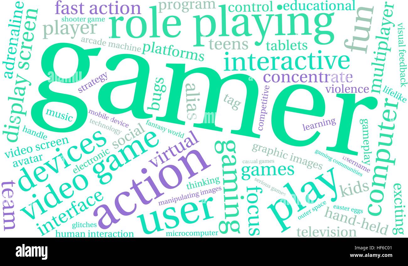 Gamer word cloud on a white background Stock Vector Image & Art - Alamy