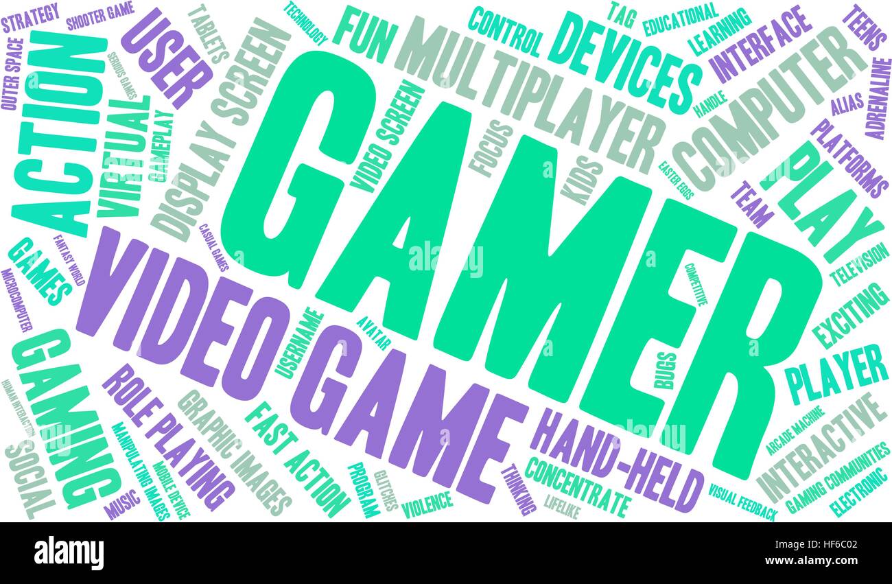 Gamer word cloud on a white background Stock Vector Image & Art - Alamy