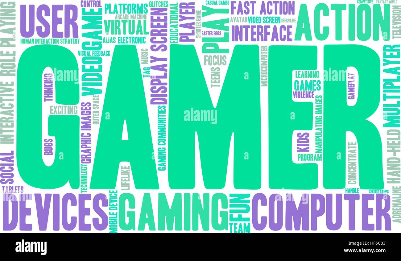 Gamer word cloud on a white background Stock Vector Image & Art - Alamy
