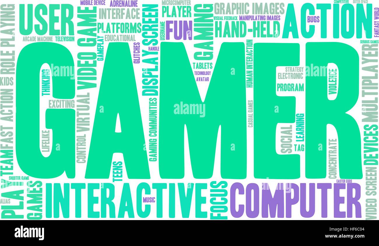 Gamer word cloud on a white background Stock Vector Image & Art - Alamy
