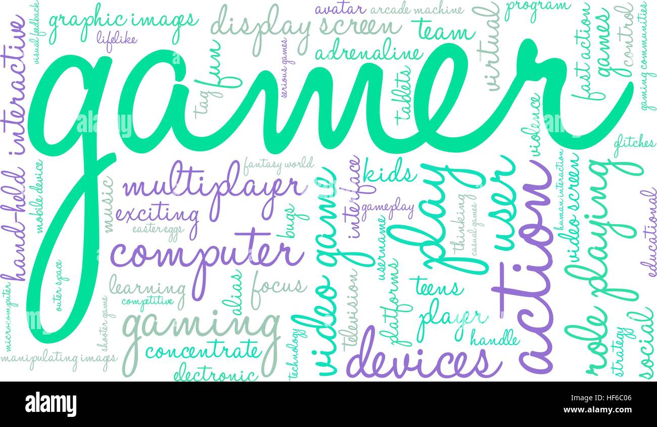 Gamer word cloud on a white background Stock Vector Image & Art - Alamy