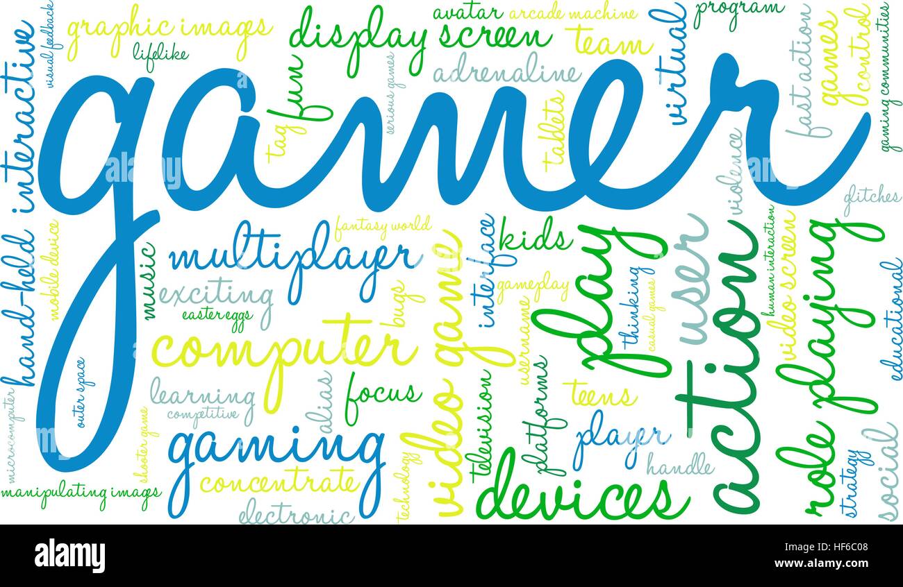 Gamer word cloud on a white background Stock Vector Image & Art - Alamy