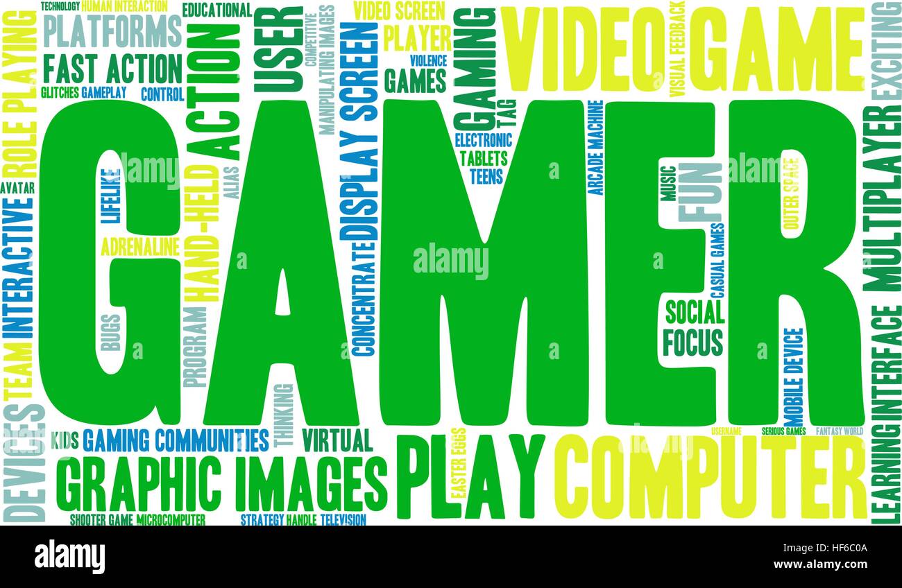 Gamer word cloud on a white background Stock Vector Image & Art - Alamy
