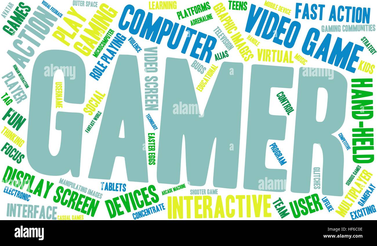 Gamer word cloud on a white background Stock Vector Image & Art - Alamy