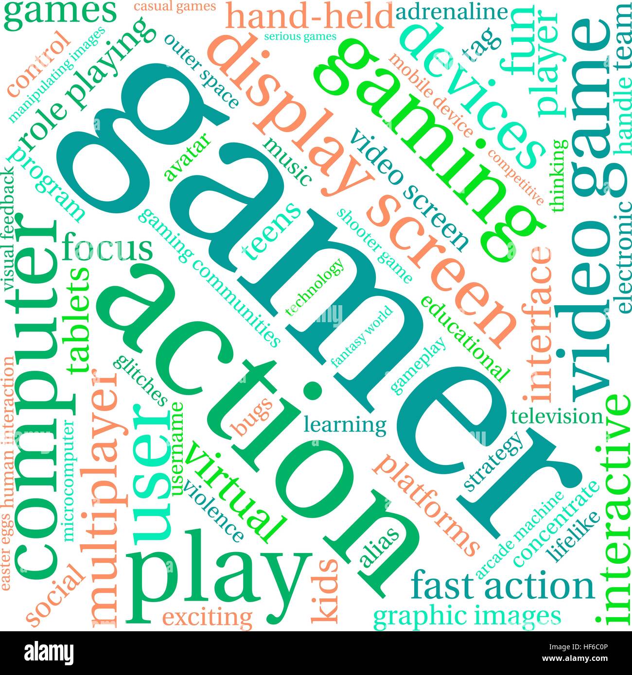 Gamer word cloud on a white background Stock Vector Image & Art - Alamy