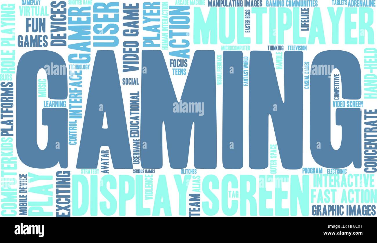 Gaming word cloud on a white background Stock Vector Image & Art - Alamy
