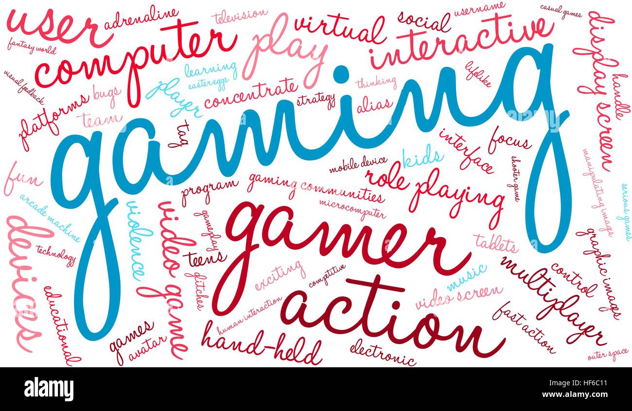 Gaming word cloud on a white background Stock Vector Image & Art - Alamy