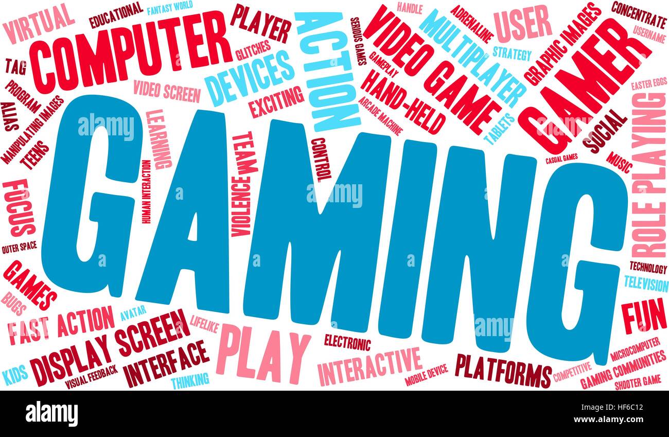 Gaming word cloud on a white background Stock Vector Image & Art - Alamy