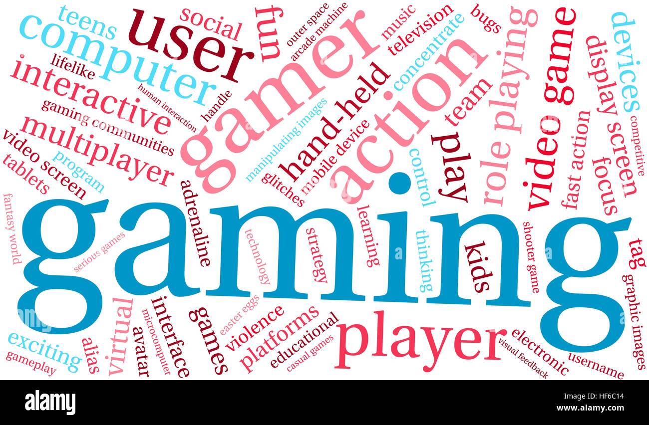 Gaming word cloud on a white background Stock Vector Image & Art - Alamy