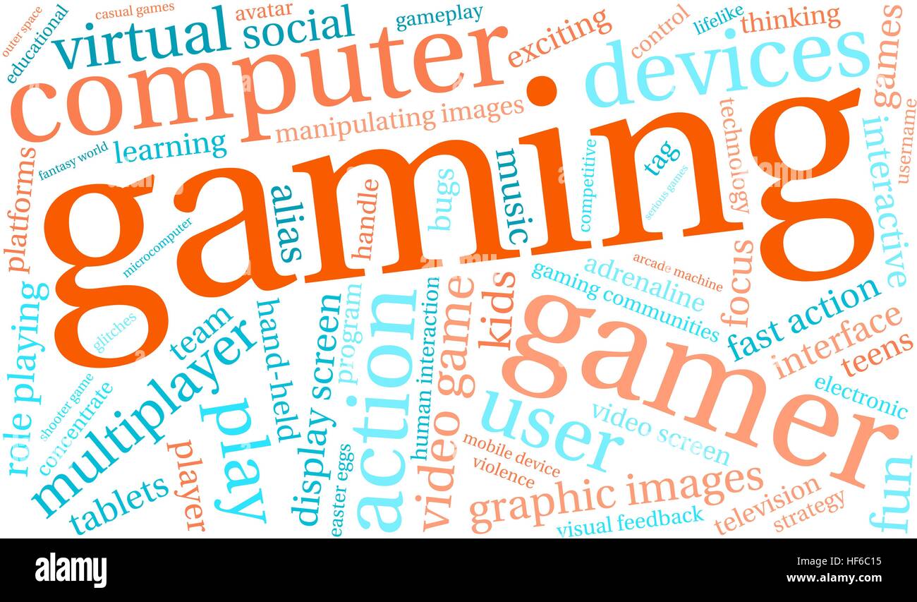 Gaming word cloud on a white background Stock Vector Image & Art - Alamy