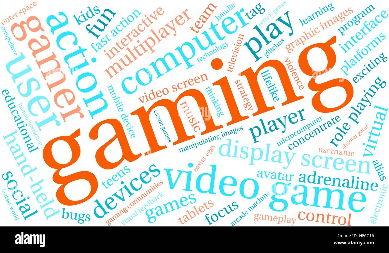 Gaming word cloud on a white background Stock Vector Image & Art - Alamy