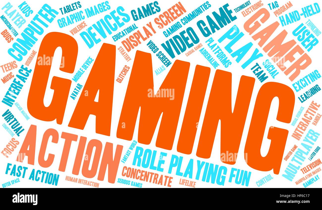 Gaming word cloud on a white background Stock Vector Image & Art - Alamy
