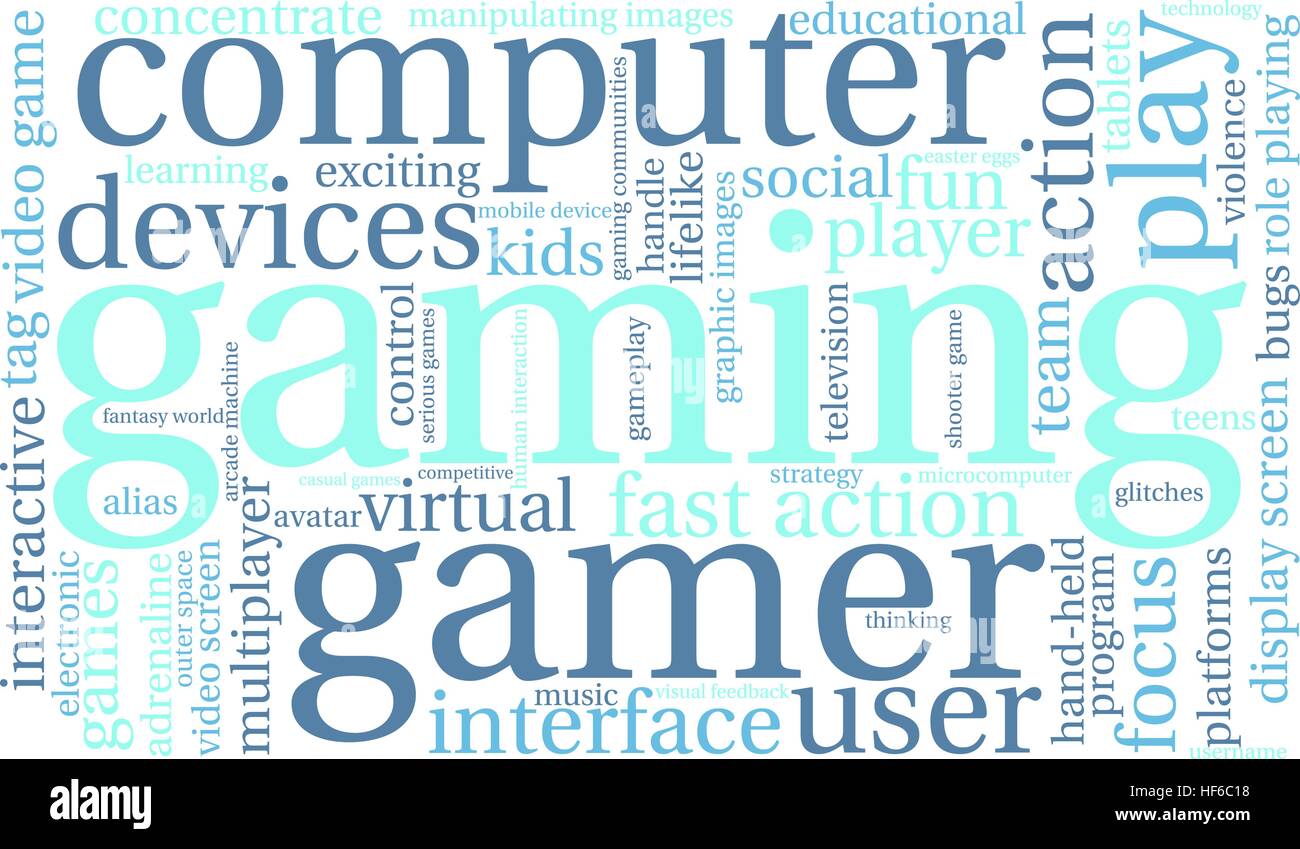 Gaming word cloud on a white background Stock Vector Image & Art - Alamy