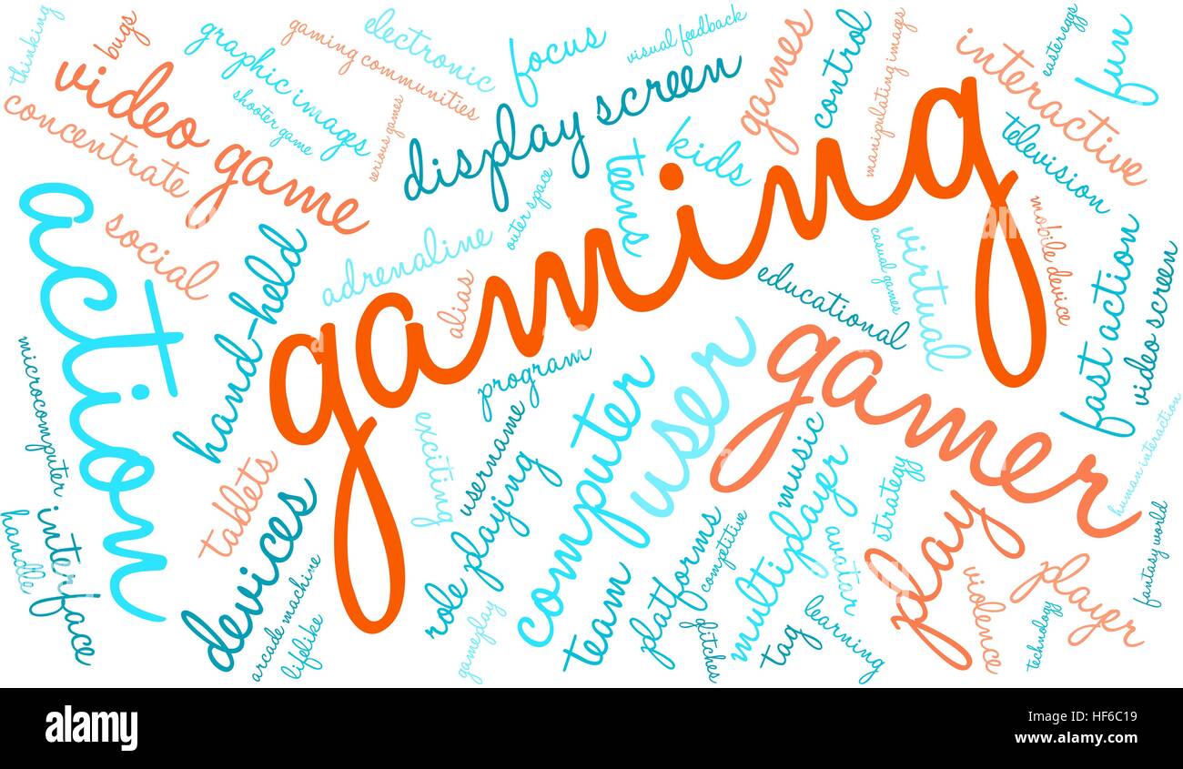 Gaming word cloud on a white background Stock Vector Image & Art - Alamy