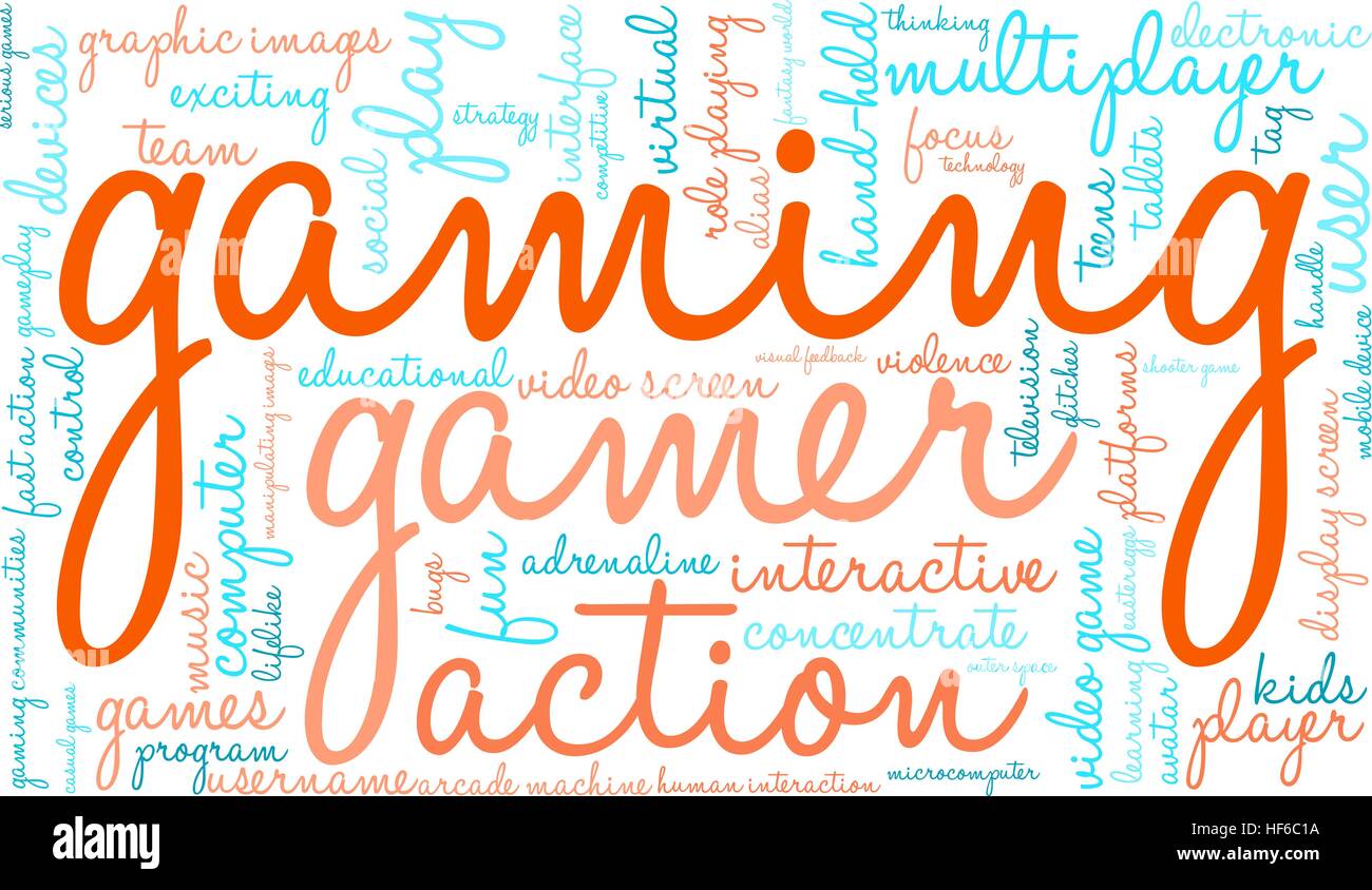Gaming word cloud on a white background Stock Vector Image & Art - Alamy