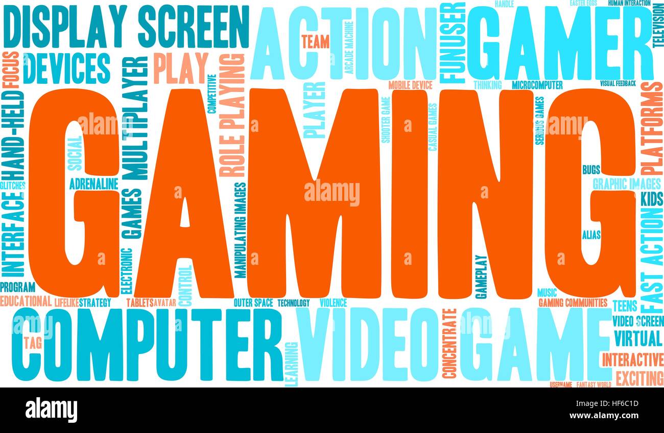 Gaming word cloud on a white background Stock Vector Image & Art - Alamy