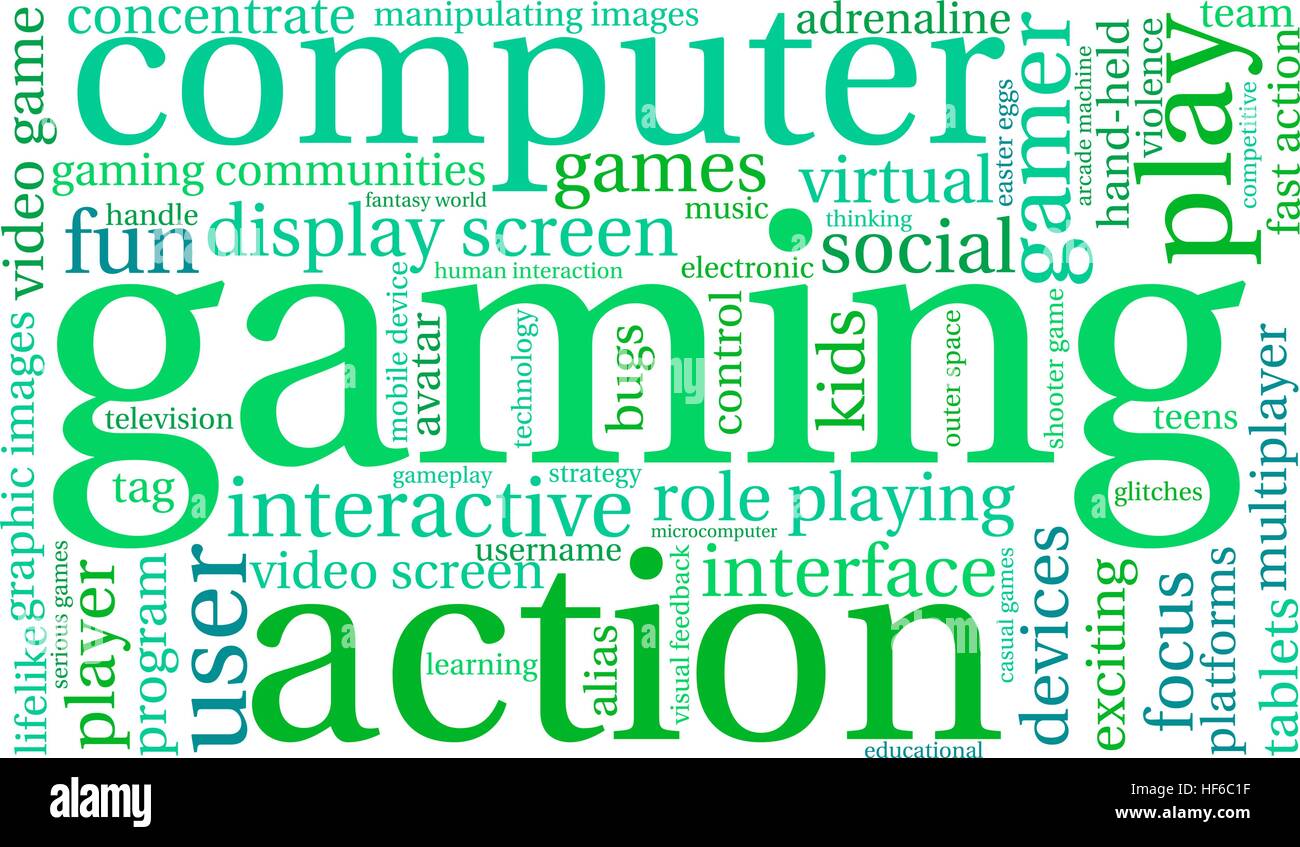 Gaming word cloud on a white background Stock Vector Image & Art - Alamy