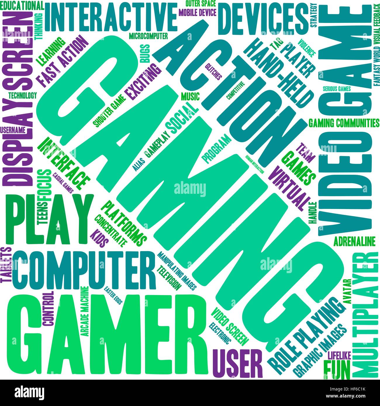 Gaming word cloud on a white background Stock Vector Image & Art - Alamy