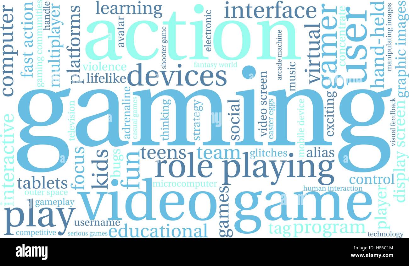 Gaming word cloud on a white background Stock Vector Image & Art - Alamy