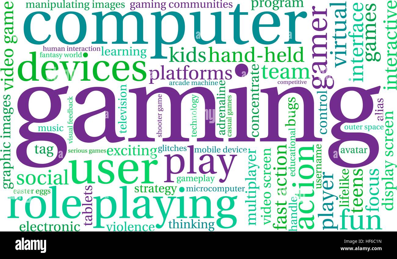 Gaming word cloud on a white background Stock Vector Image & Art - Alamy