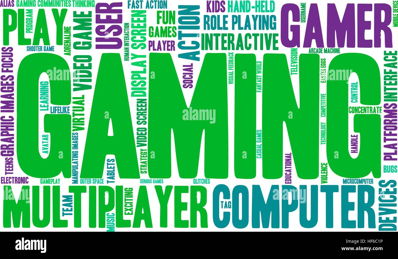 Gaming word cloud on a white background Stock Vector Image & Art - Alamy