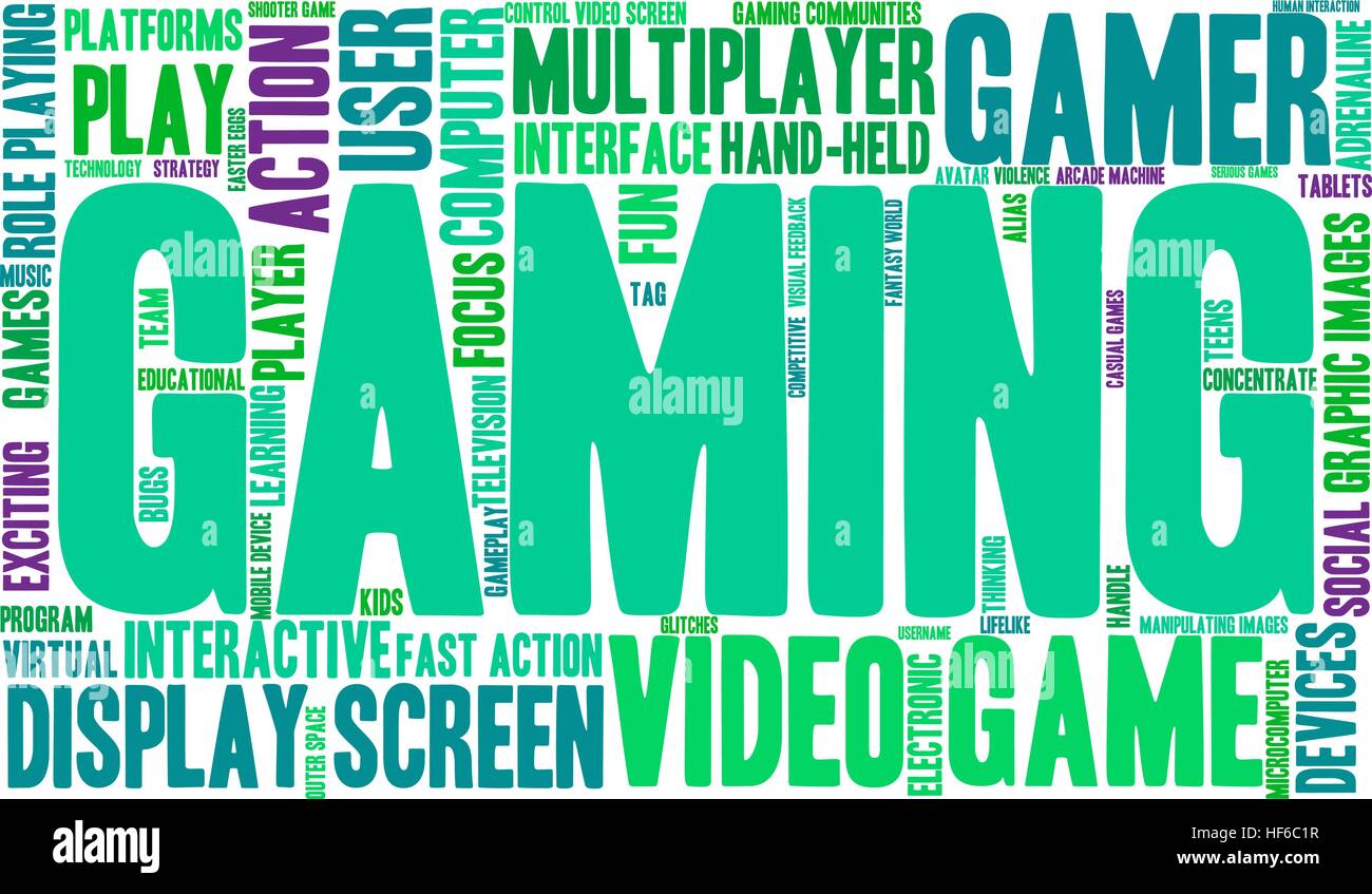 Gaming word cloud on a white background Stock Vector Image & Art - Alamy