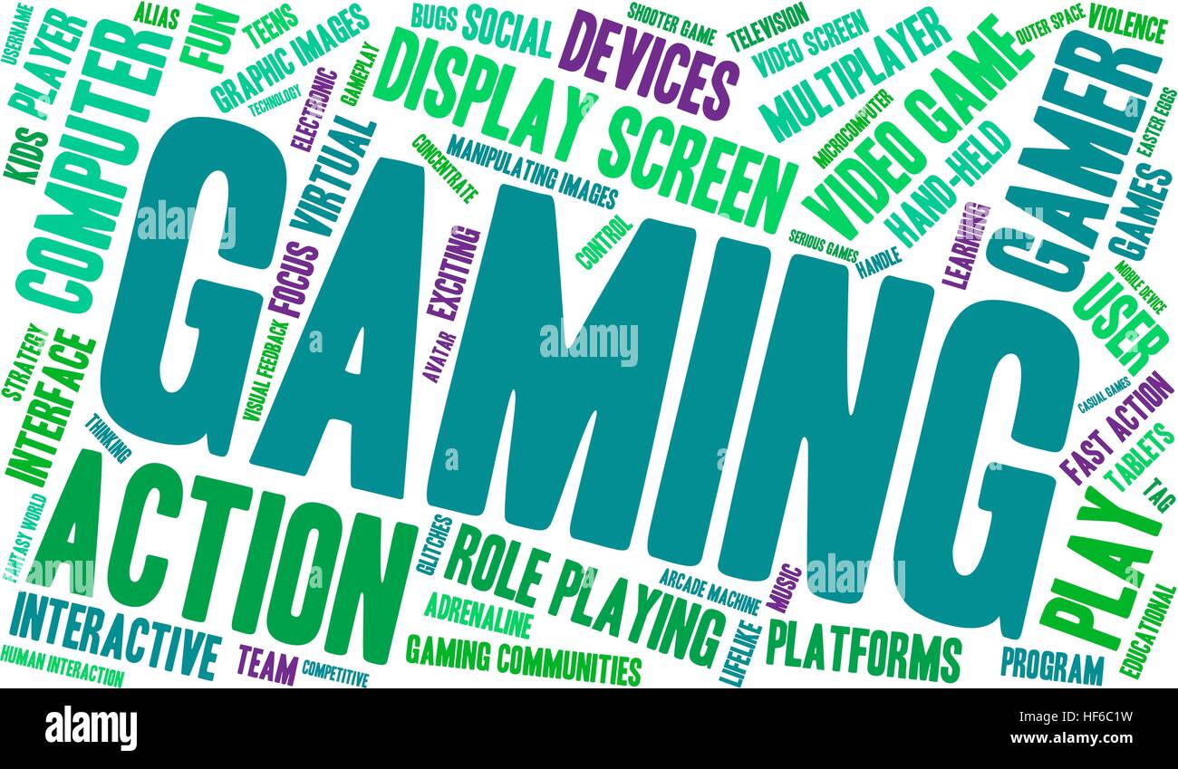 Gaming word cloud on a white background Stock Vector Image & Art - Alamy
