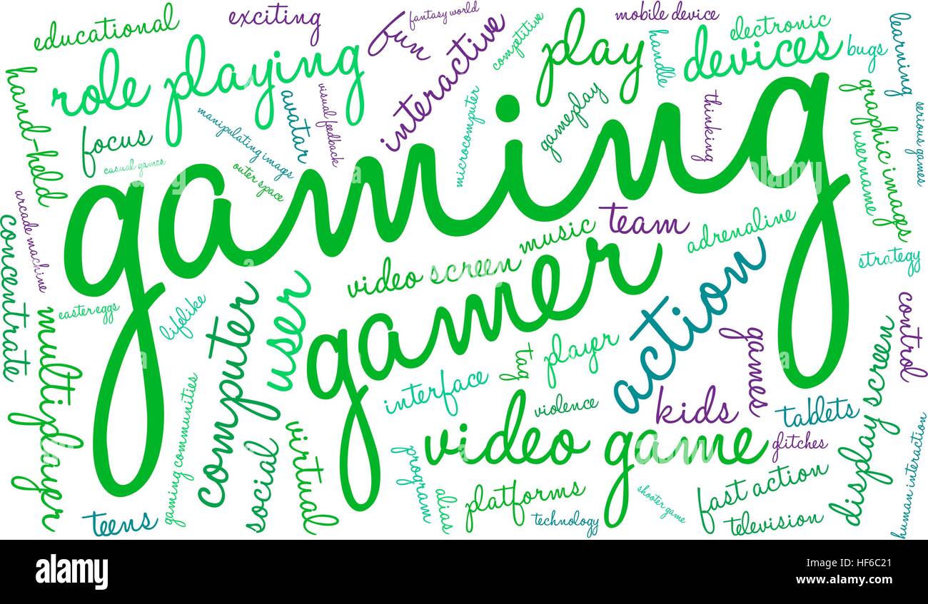 Gaming word cloud on a white background Stock Vector Image & Art - Alamy