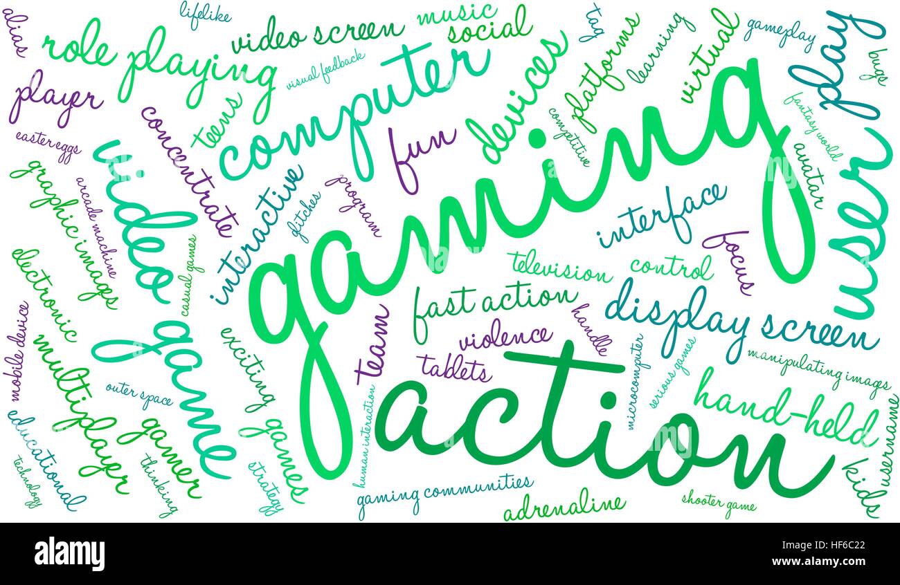 Gaming word cloud on a white background Stock Vector Image & Art - Alamy