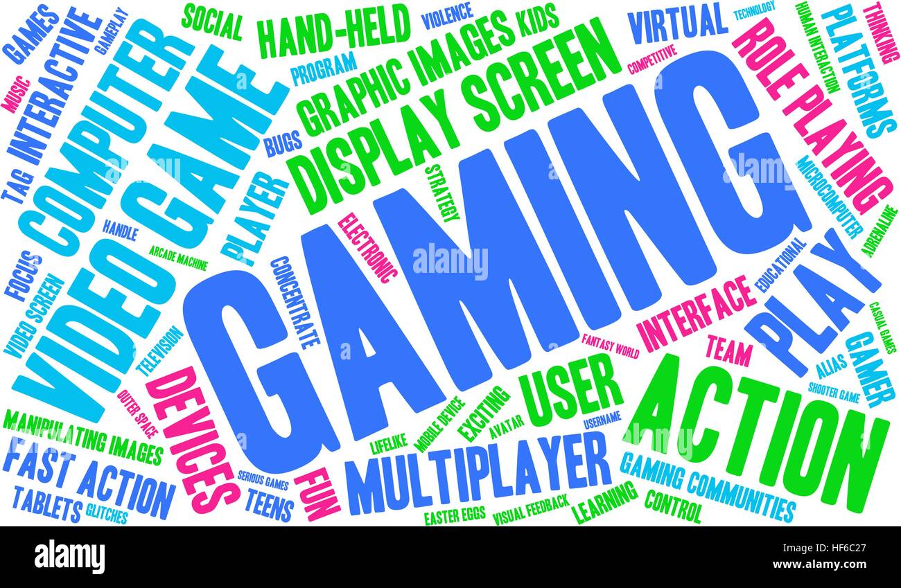 Gaming word cloud on a white background Stock Vector Image & Art - Alamy