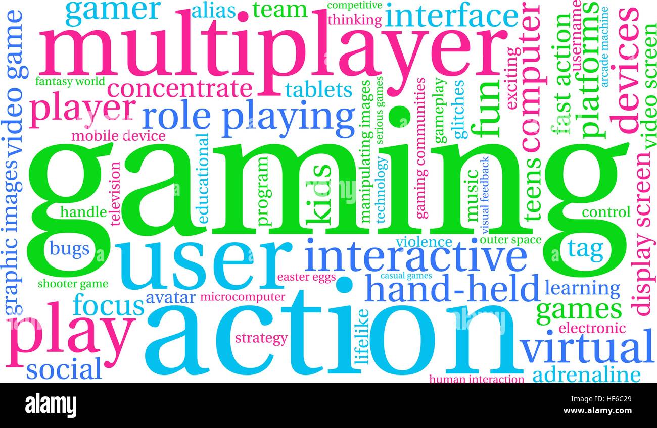 Gaming word cloud on a white background Stock Vector Image & Art - Alamy