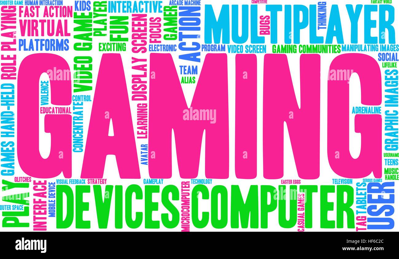 Gaming word cloud on a white background Stock Vector Image & Art - Alamy